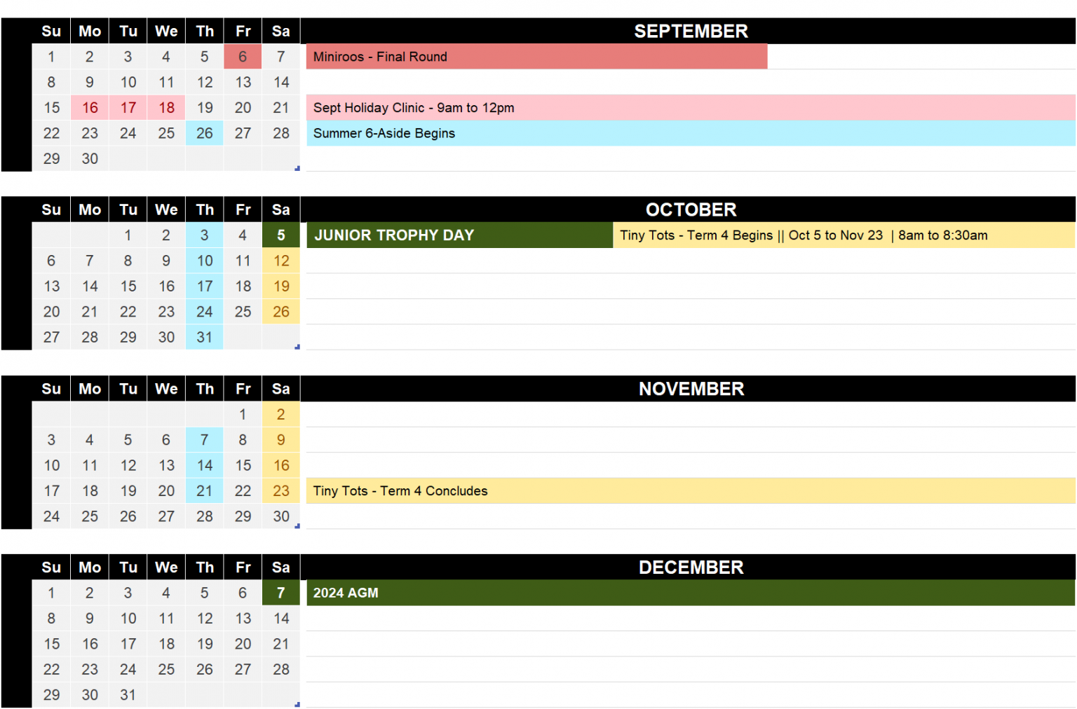 2024 Events Calendar - New Farm United